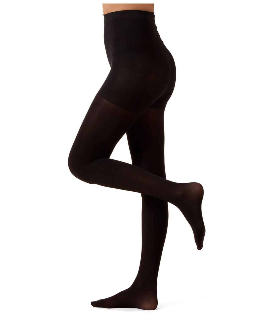 Memoi Cotton On Top Perfectly Opaque 60 Denier Tights in Black | Lyst