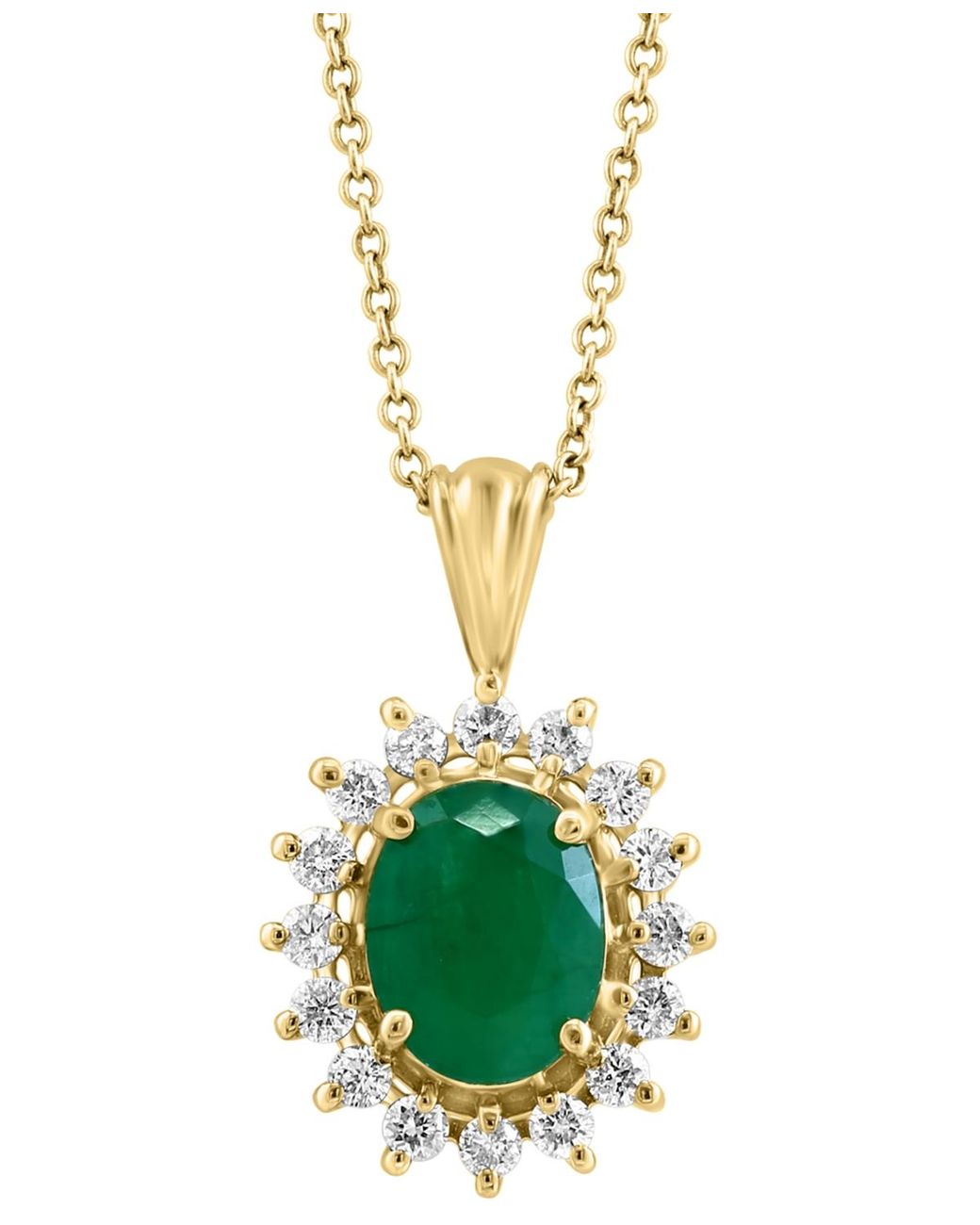 Effy Effy Sapphire And Diamond Oval Pendant in Metallic | Lyst