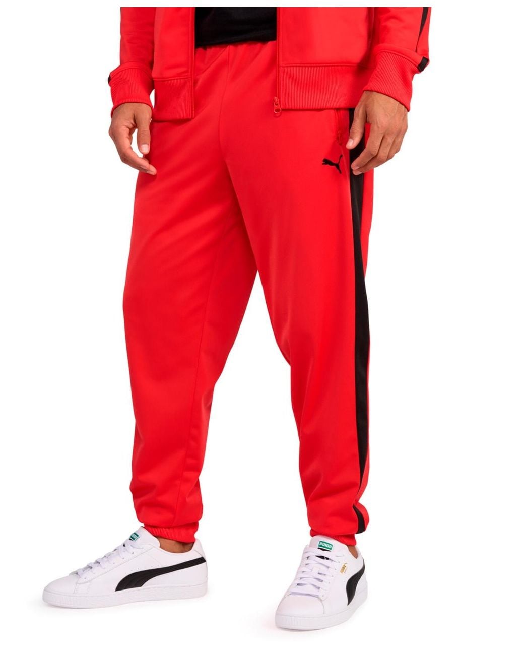 PUMA Essential T7 Regular-fit Track Pants in Red for Men | Lyst