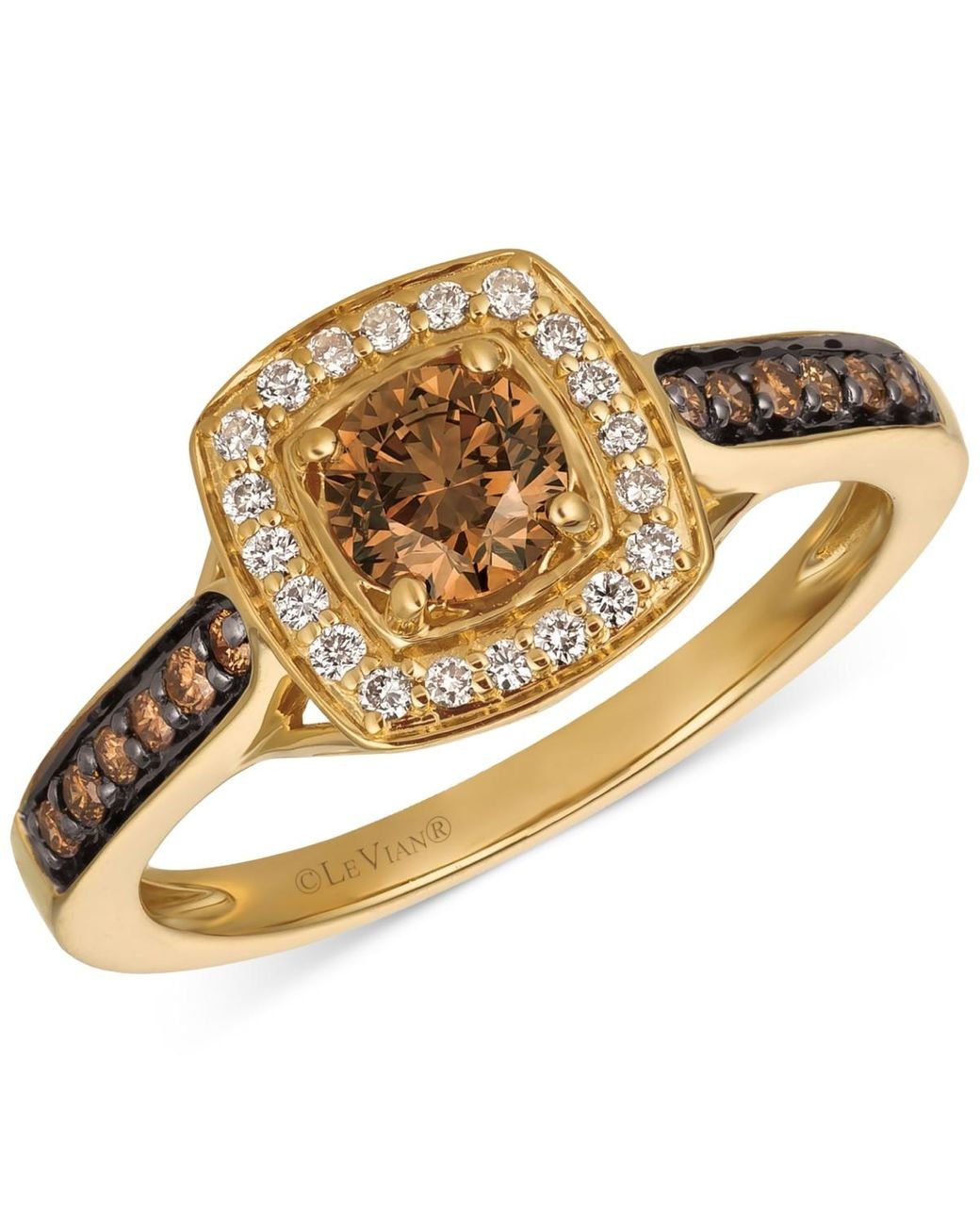 Le Vian Chocolatier Chocolate Diamond & Vanilla Diamond Halo Ring (5/8 ...