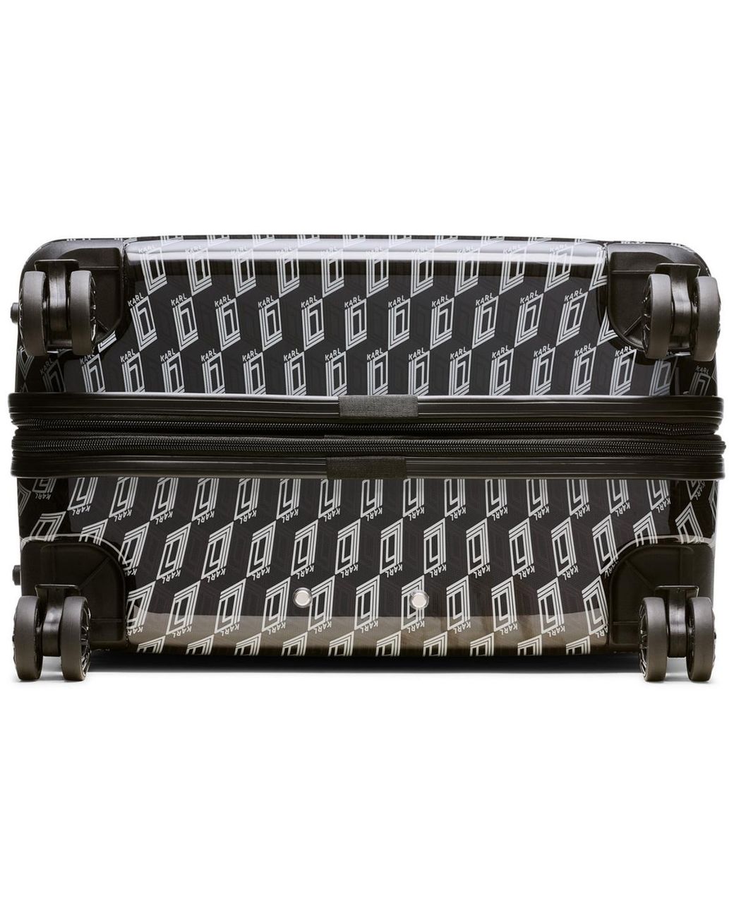 KARL LAGERFELD Bon Voyage Large Upright Suitcase in Black | Lyst