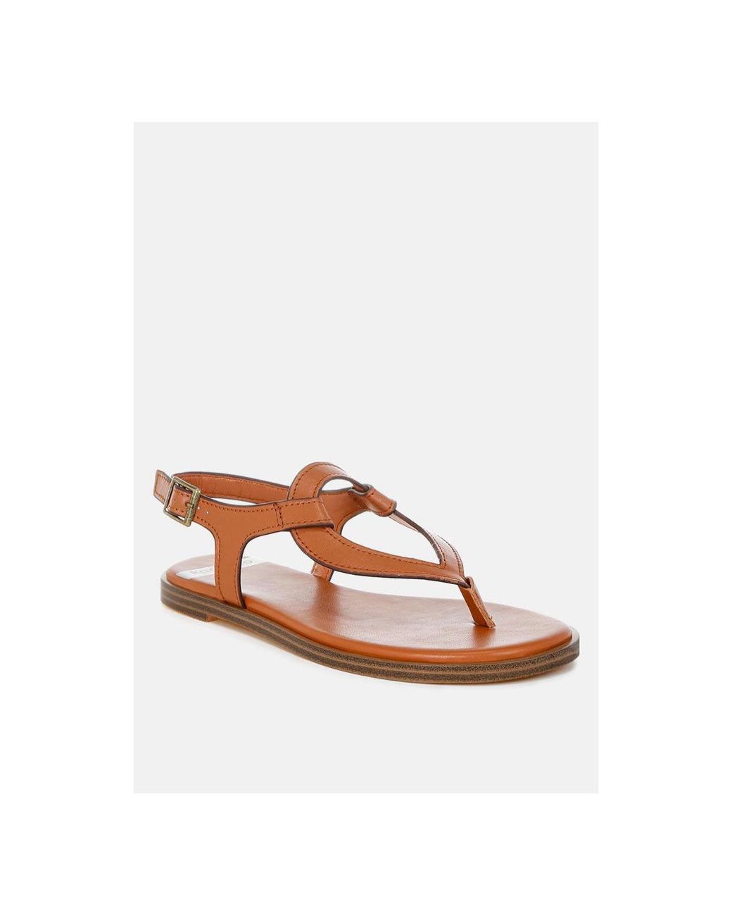 Rag & Co Torad Thong Toe Cut-out Flats in Brown | Lyst