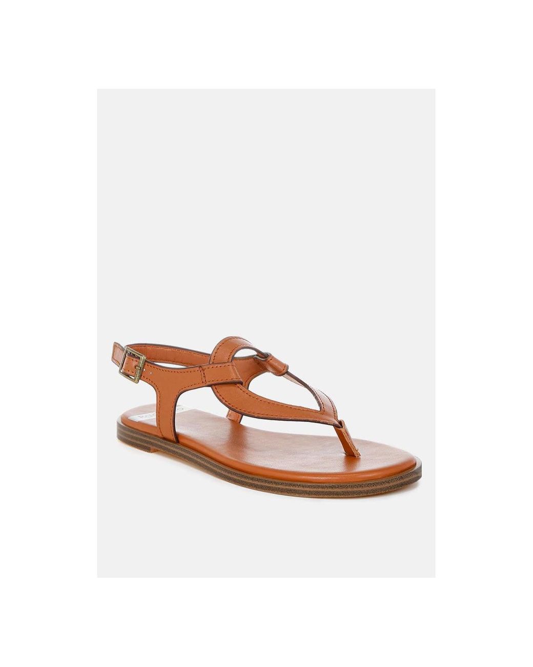 Rag & Co Torad Thong Toe Cut-out Flats in Natural | Lyst