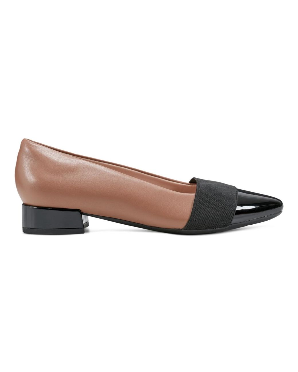 Easy Spirit Casta Eflex Low Block Heel Pumps in Brown | Lyst