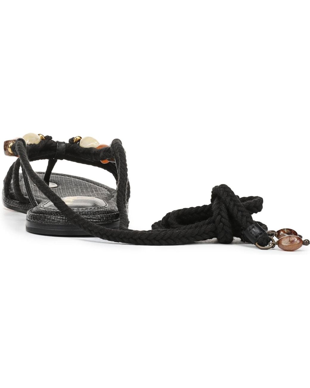 Sam Edelman Rori Strappy Flat Sandals in Black | Lyst