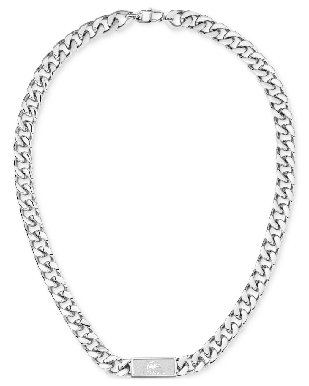 Lacoste Stainless Steel Backhand 21-1/2" Chain Necklace in Metallic | Lyst