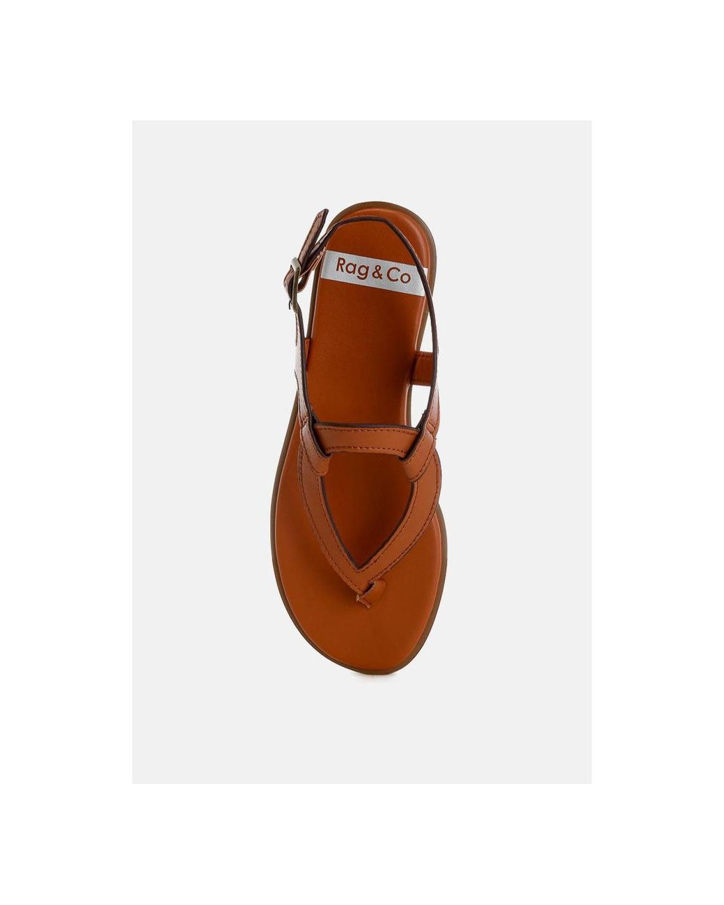 Rag & Co Torad Thong Toe Cut-out Flats in Brown | Lyst