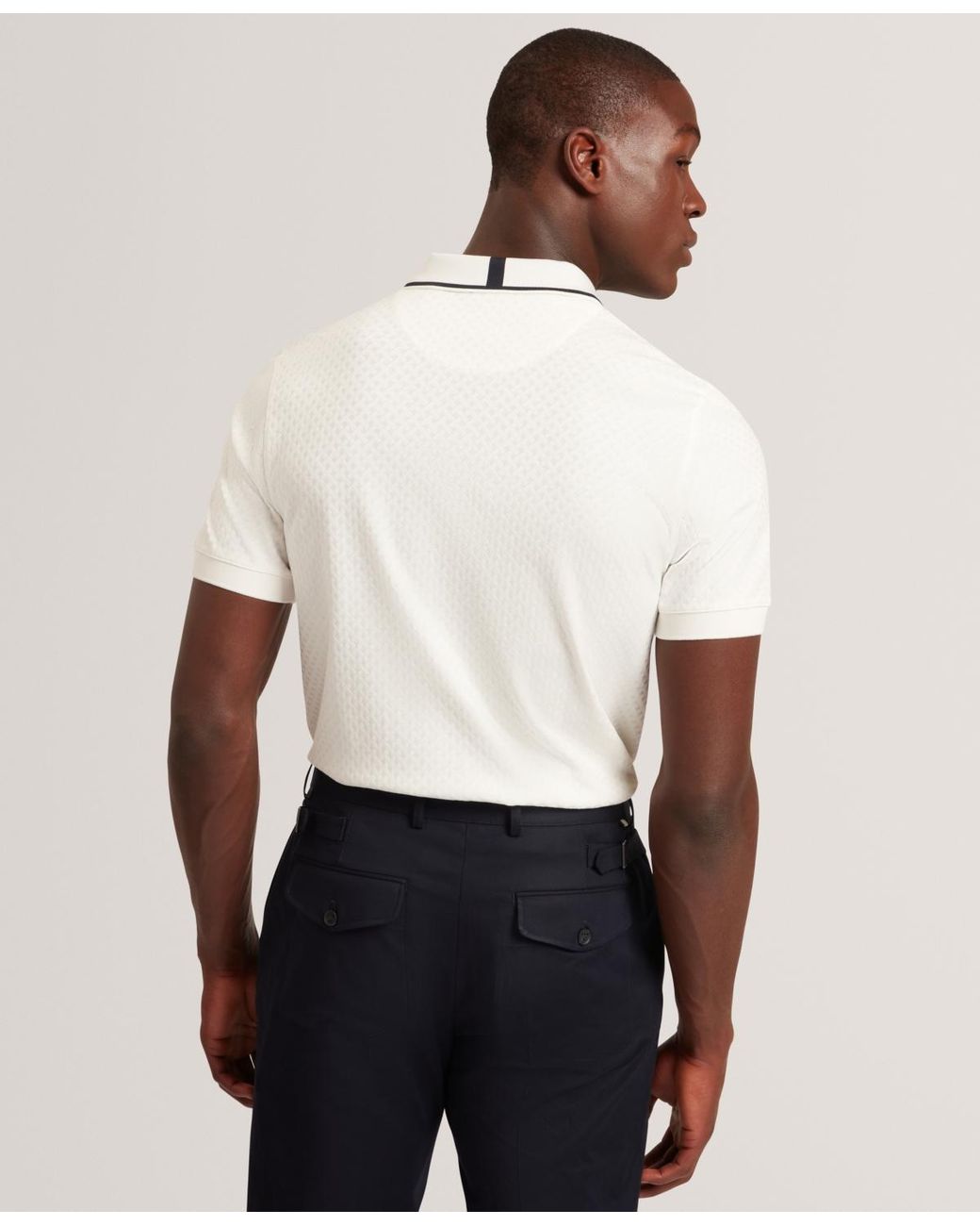 Ted Baker Cophen Short-sleeve T-stitch Polo Shirt in White for Men | Lyst