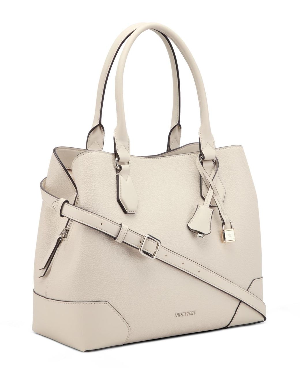 Nine West Brooklyn Jet Set Satchel Bag in Natural | Lyst