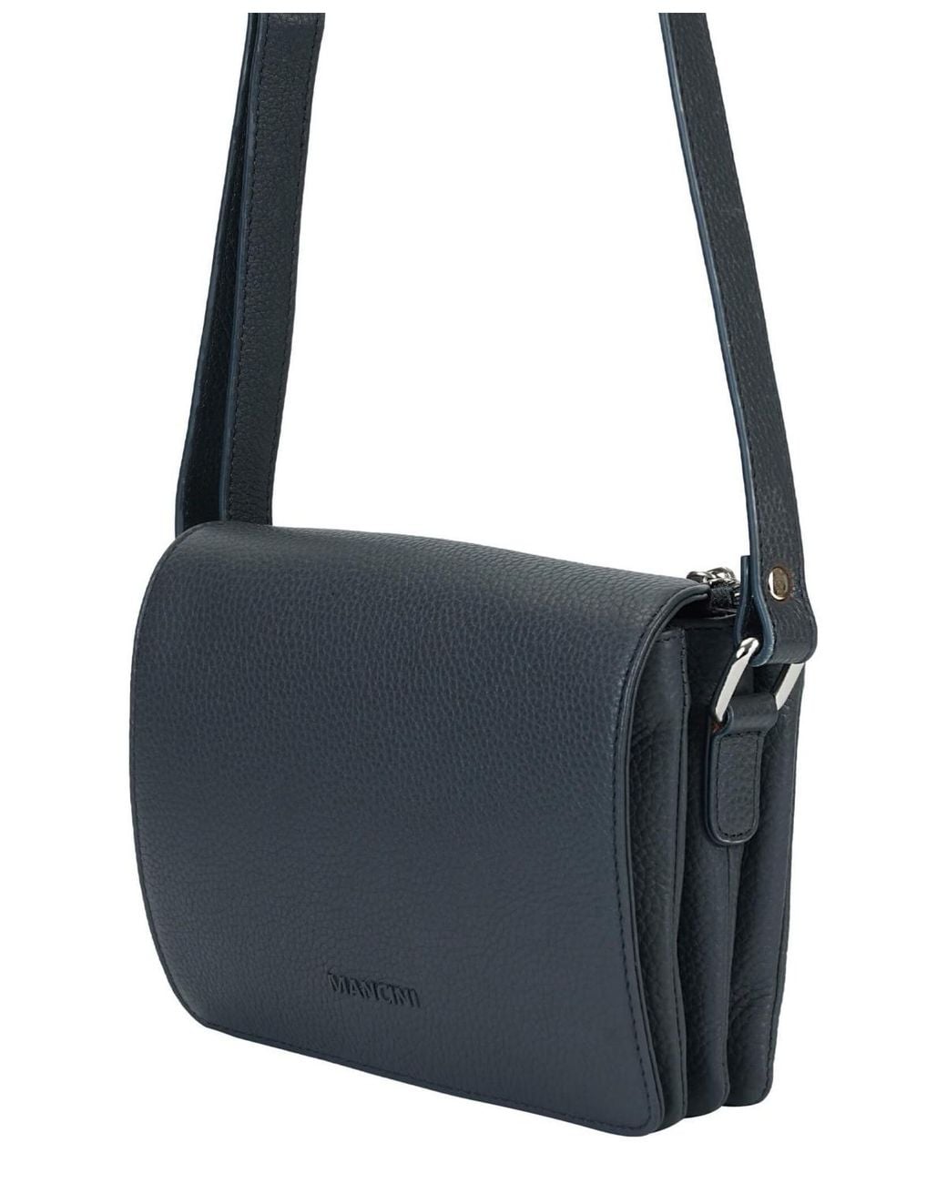 Mancini Pebble Leather Connie Crossbody Handbag in Blue | Lyst