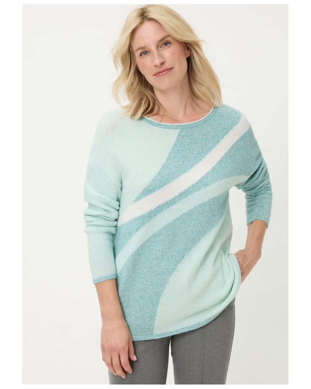 Olsen Abstract Sweater in Blue | Lyst