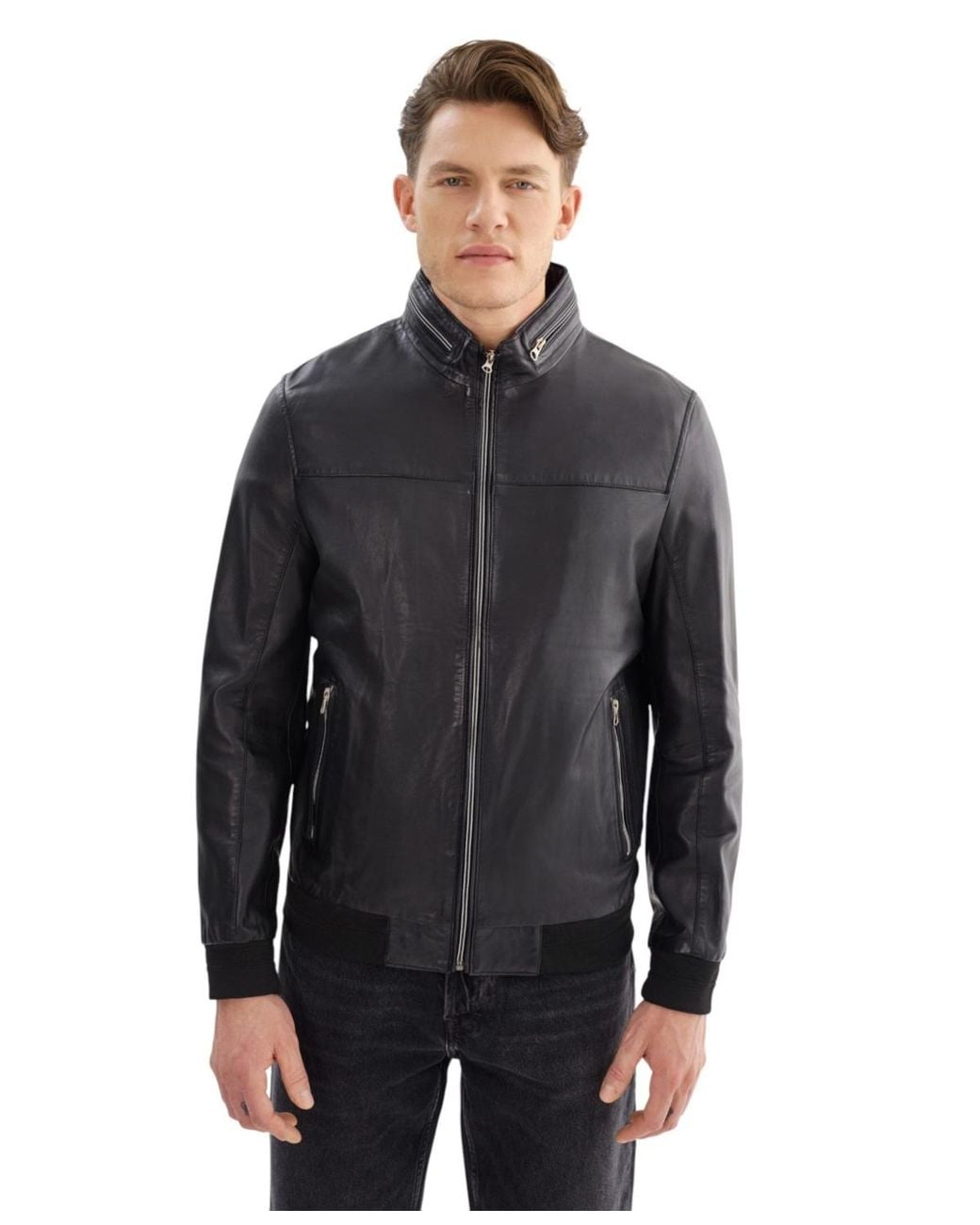 Regency Leathers Andrea Leather Jacket in Gray for Men | Lyst