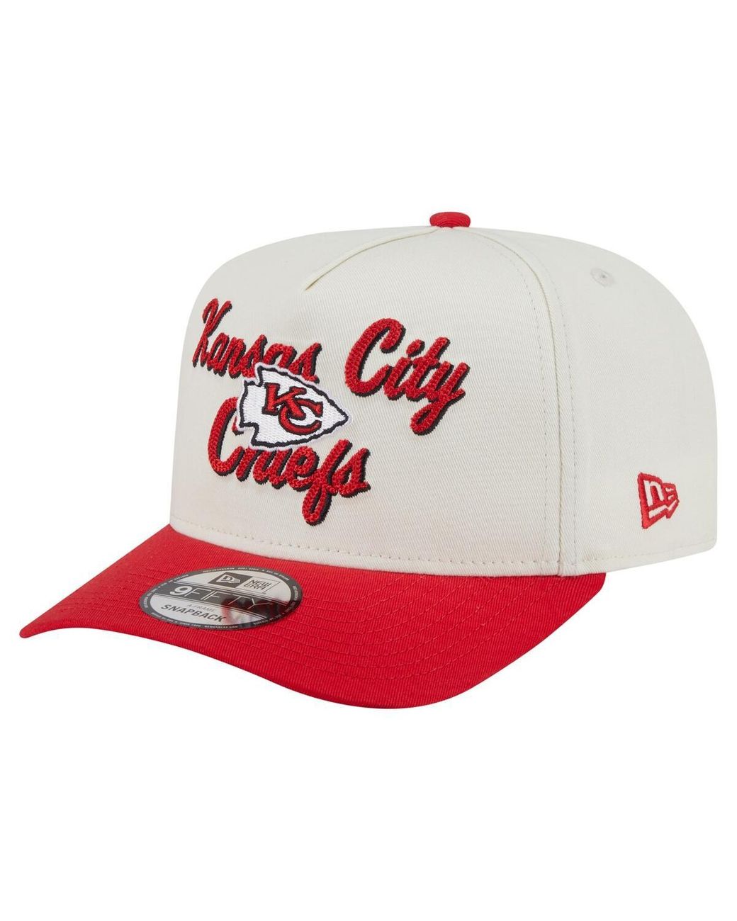 KTZ Cream/red Kansas City Chiefs Chainstitch A-frame 9fifty Adjustable ...