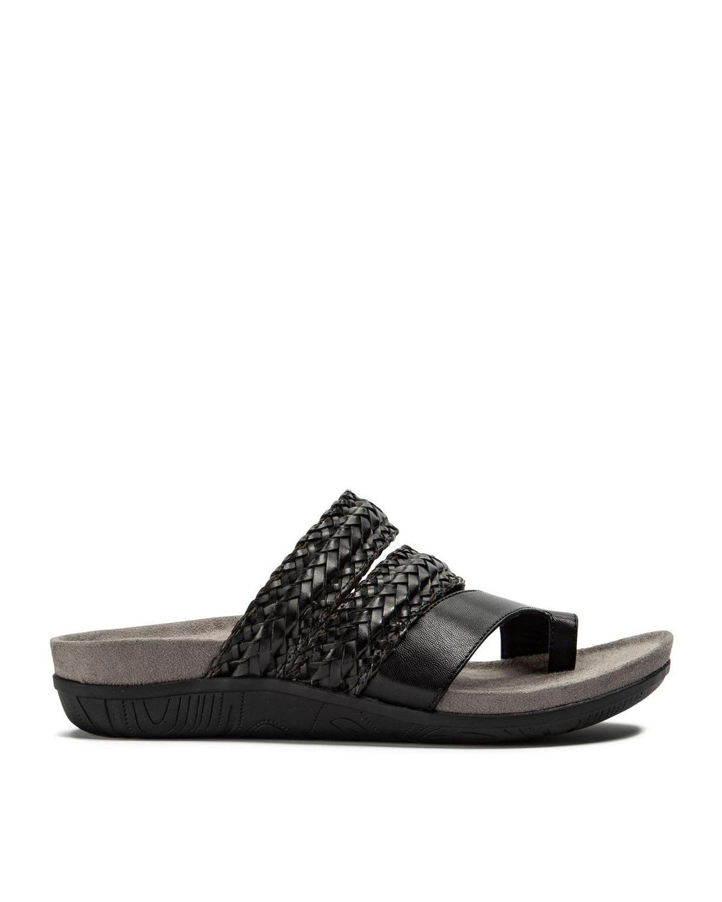 BareTraps Jonelle Slide Flat Sandals in Black | Lyst