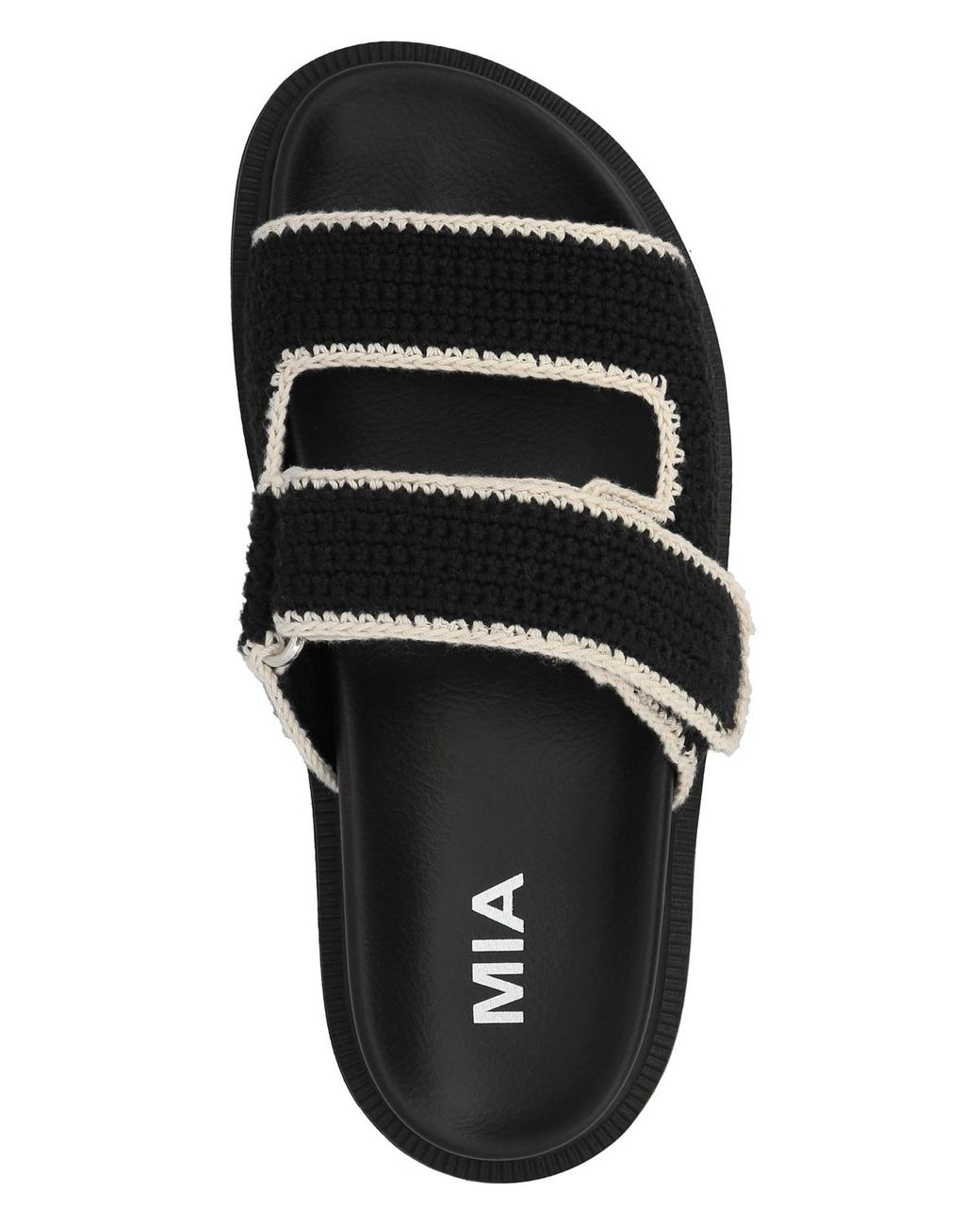 MIA Gabri Double Strap Slip-on Slide Sandals in Black | Lyst