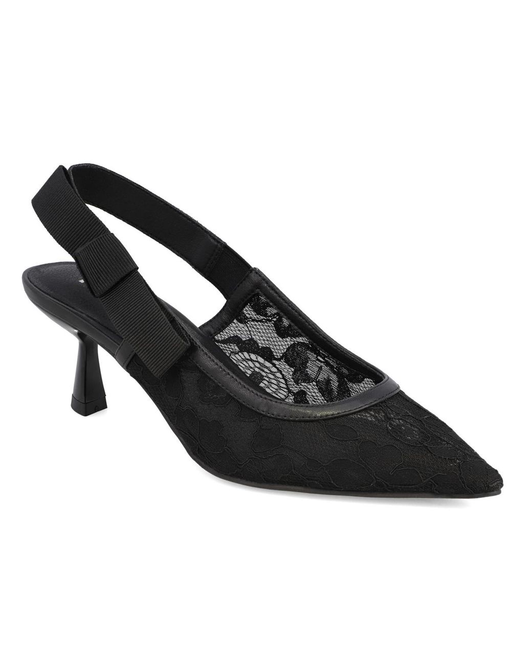 MIA Naida Slingback Kitten Heel Mesh Pumps in Black | Lyst