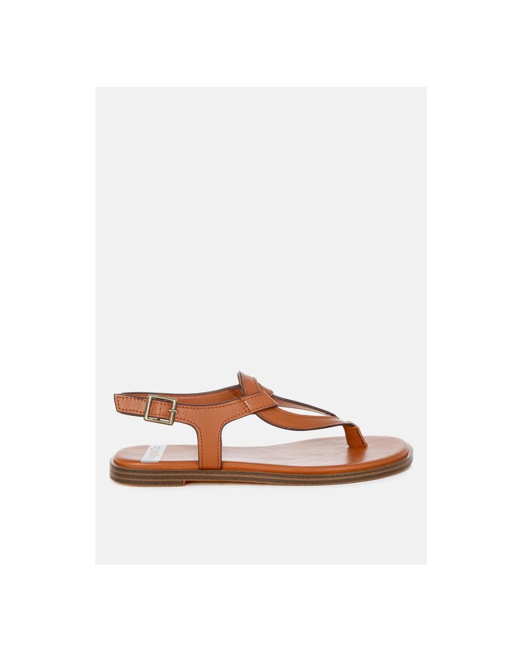 Rag & Co Torad Thong Toe Cut-out Flats in Brown | Lyst