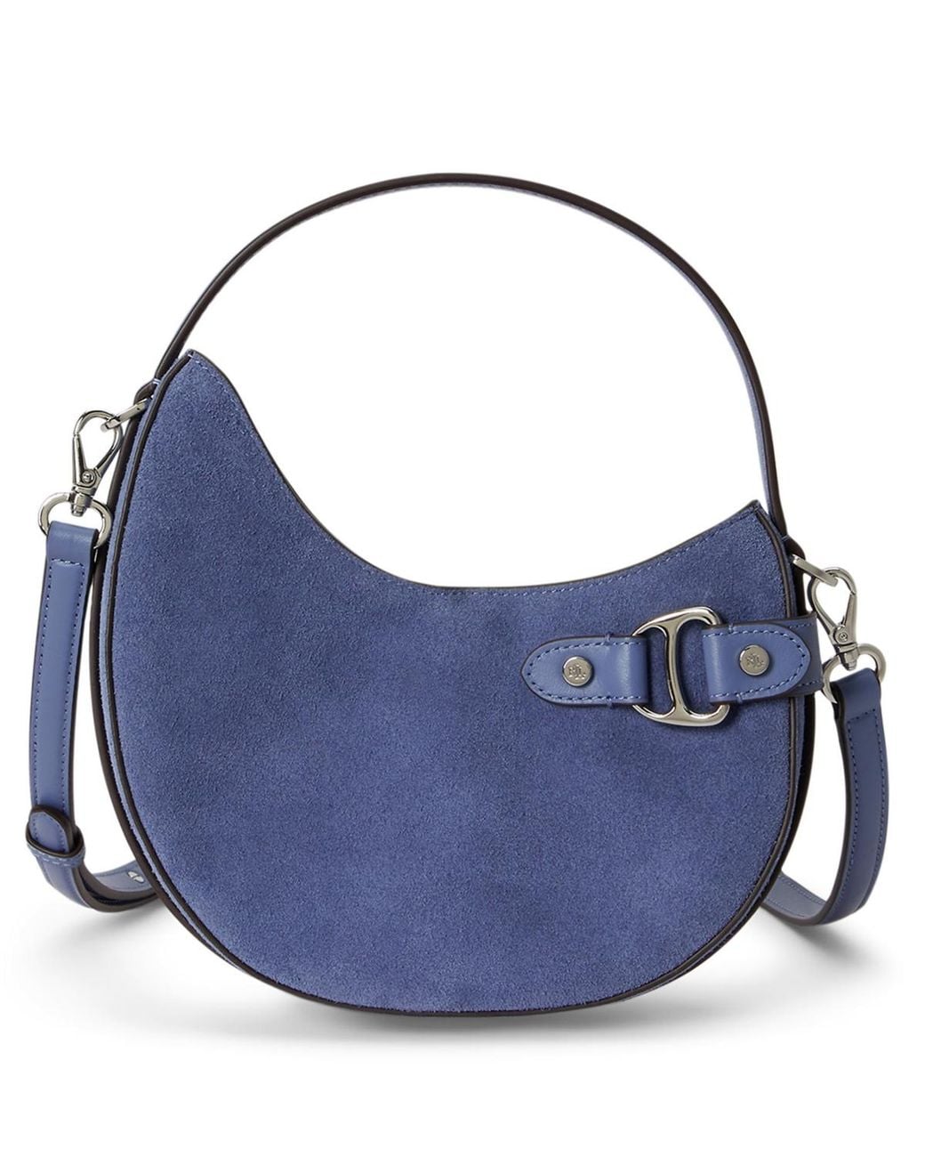 Ralph Lauren Suede Small Tasha Crossbody Bag in Blue | Lyst