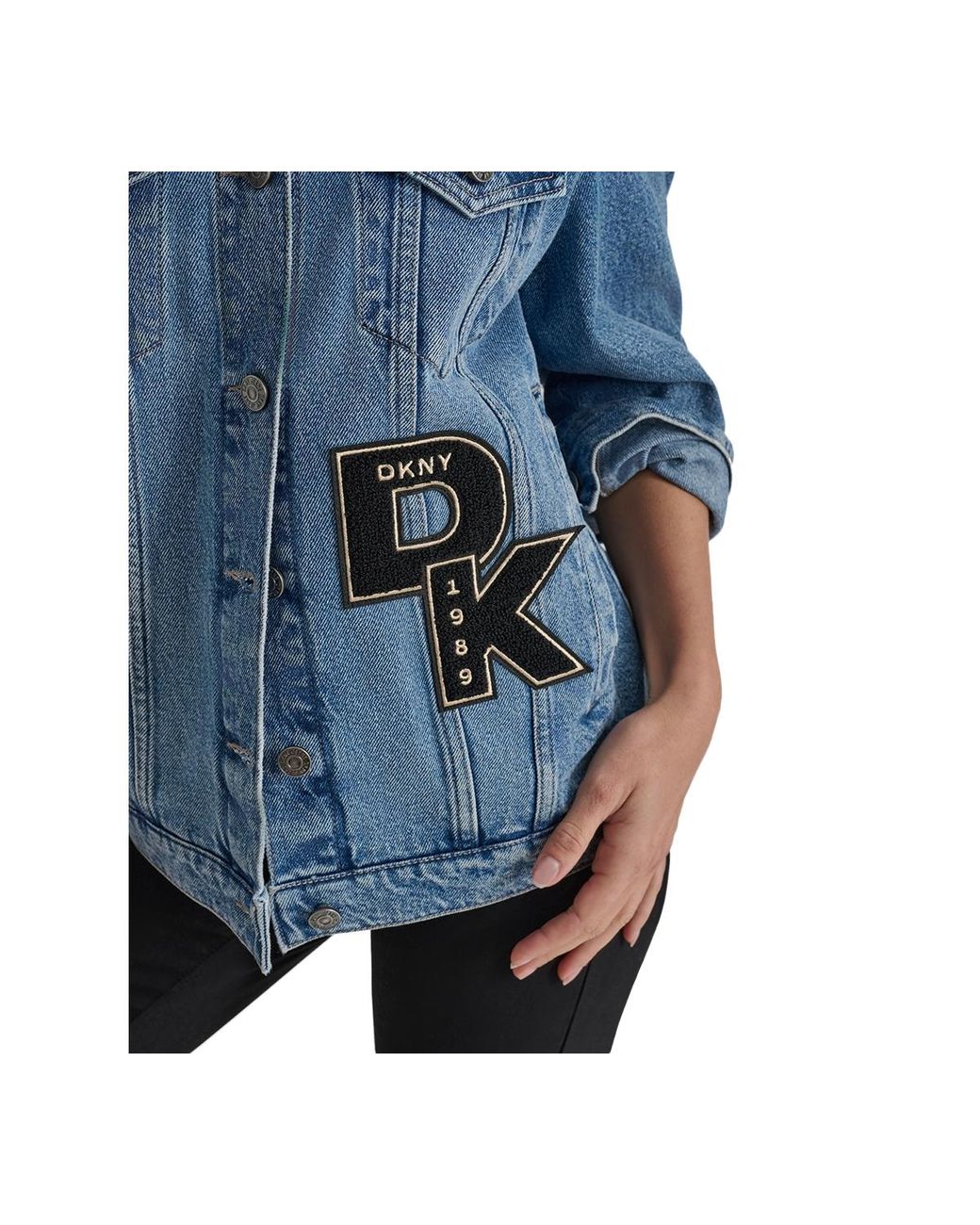 DKNY Cotton Oversized Varsity Jacket in Blue | Lyst DKNY Cotton Oversized Varsity Jacket in Blue | Lyst