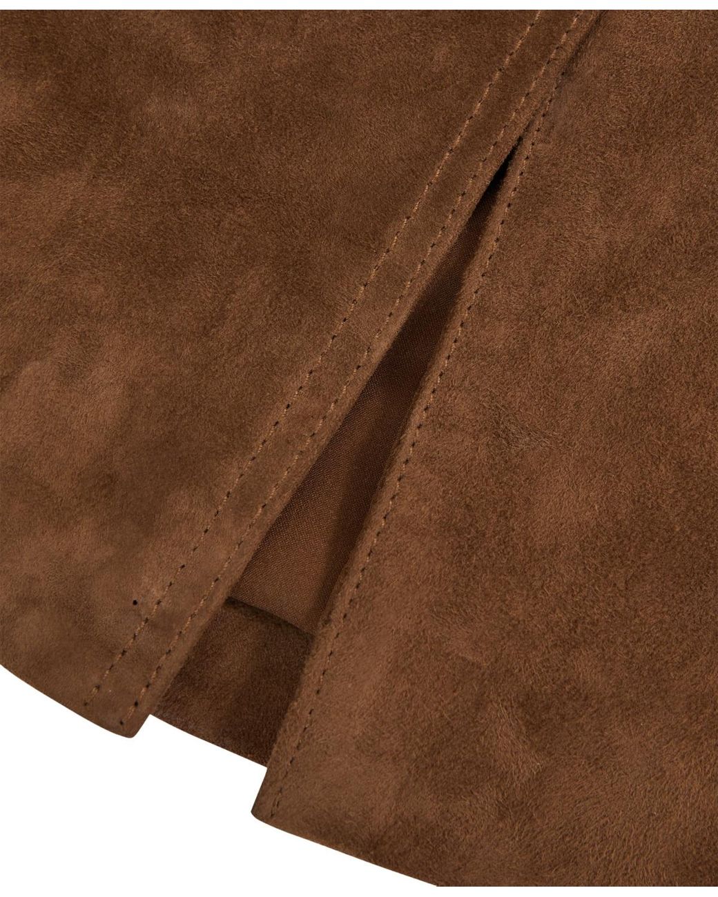 Reiss Suede Straight-fit Midi Skirt in Brown | Lyst