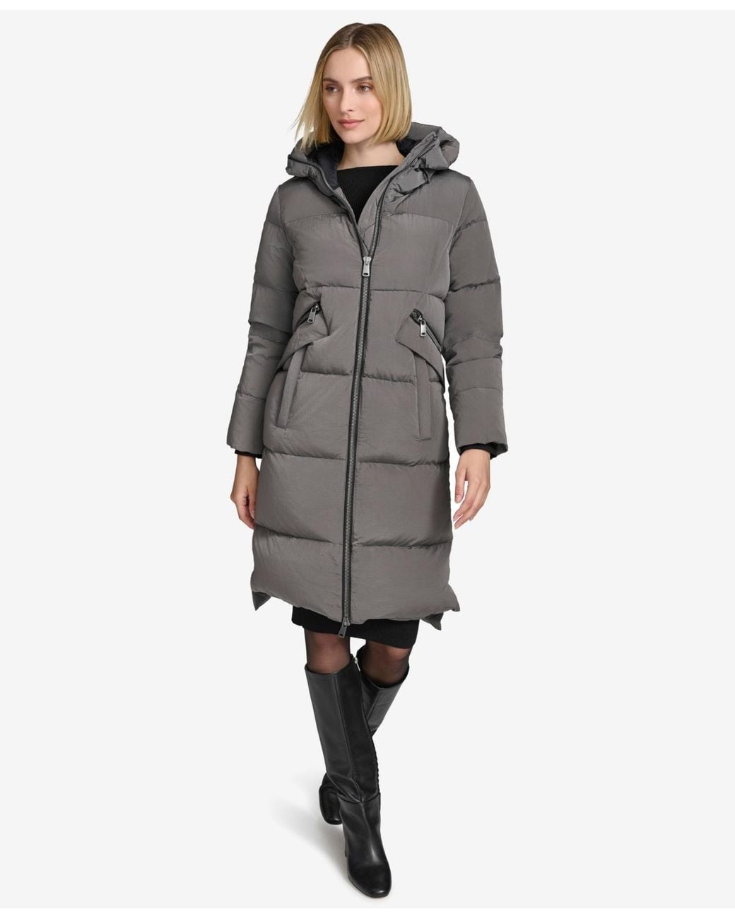 Andrew Marc Black Label Palma Irridescent Parka in Gray | Lyst