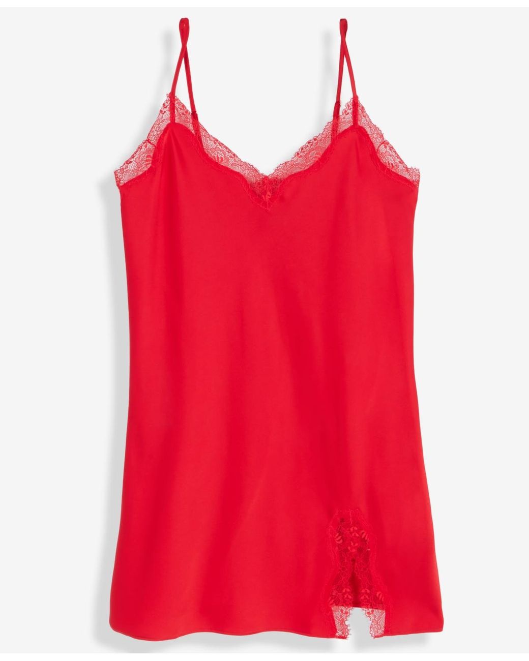 INC International Concepts Lace-trim Satin Chemise in Red | Lyst