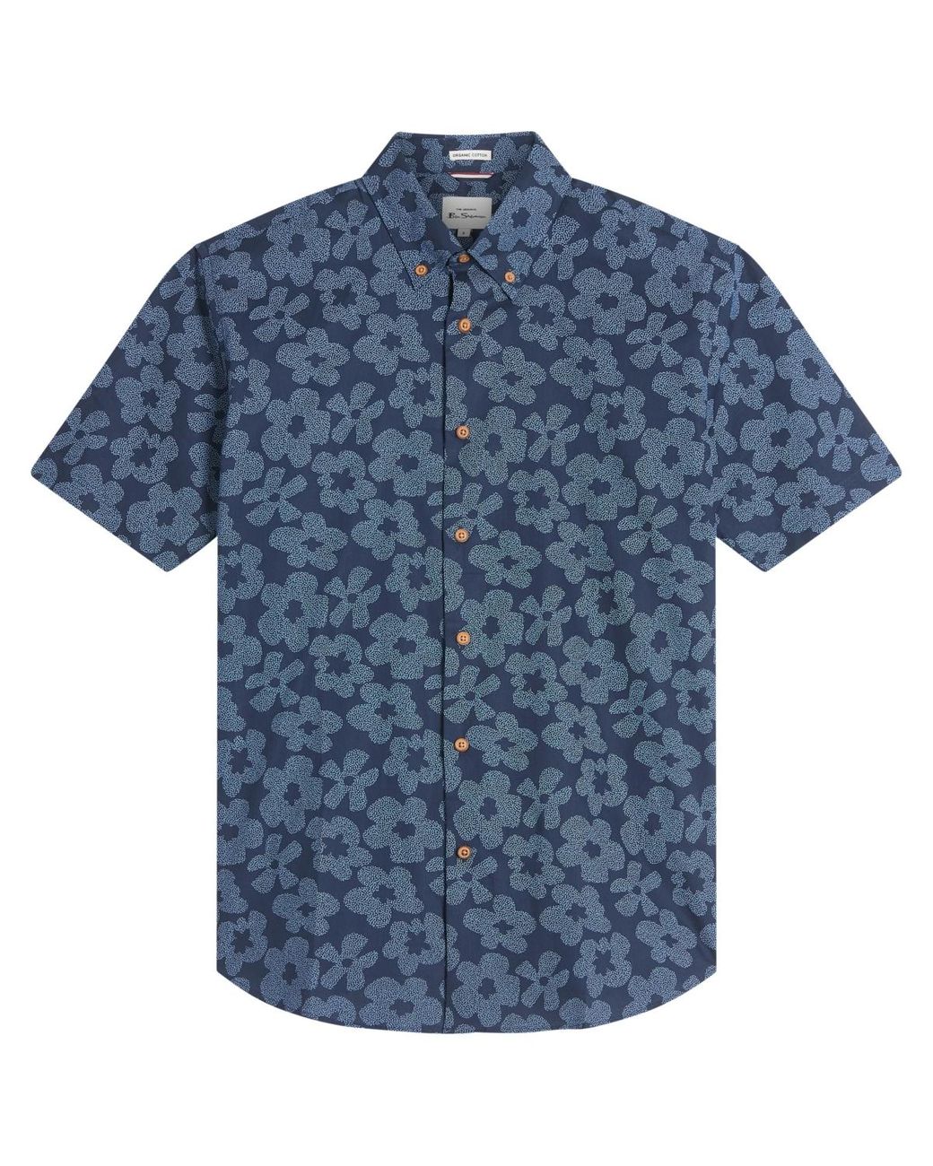 Ben Sherman Floral Print Button-down Short Sleeve Shirt in Blue for Men ...