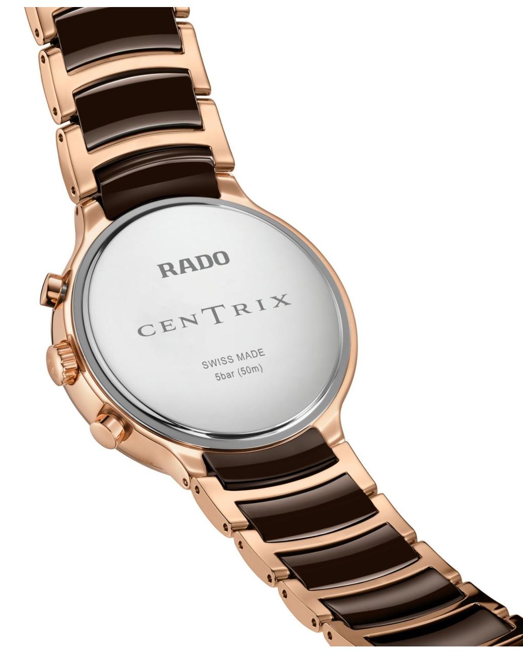 Rado Swiss Chronograph Centrix Ceramic & Rose Gold Pvd Stainless Steel ...