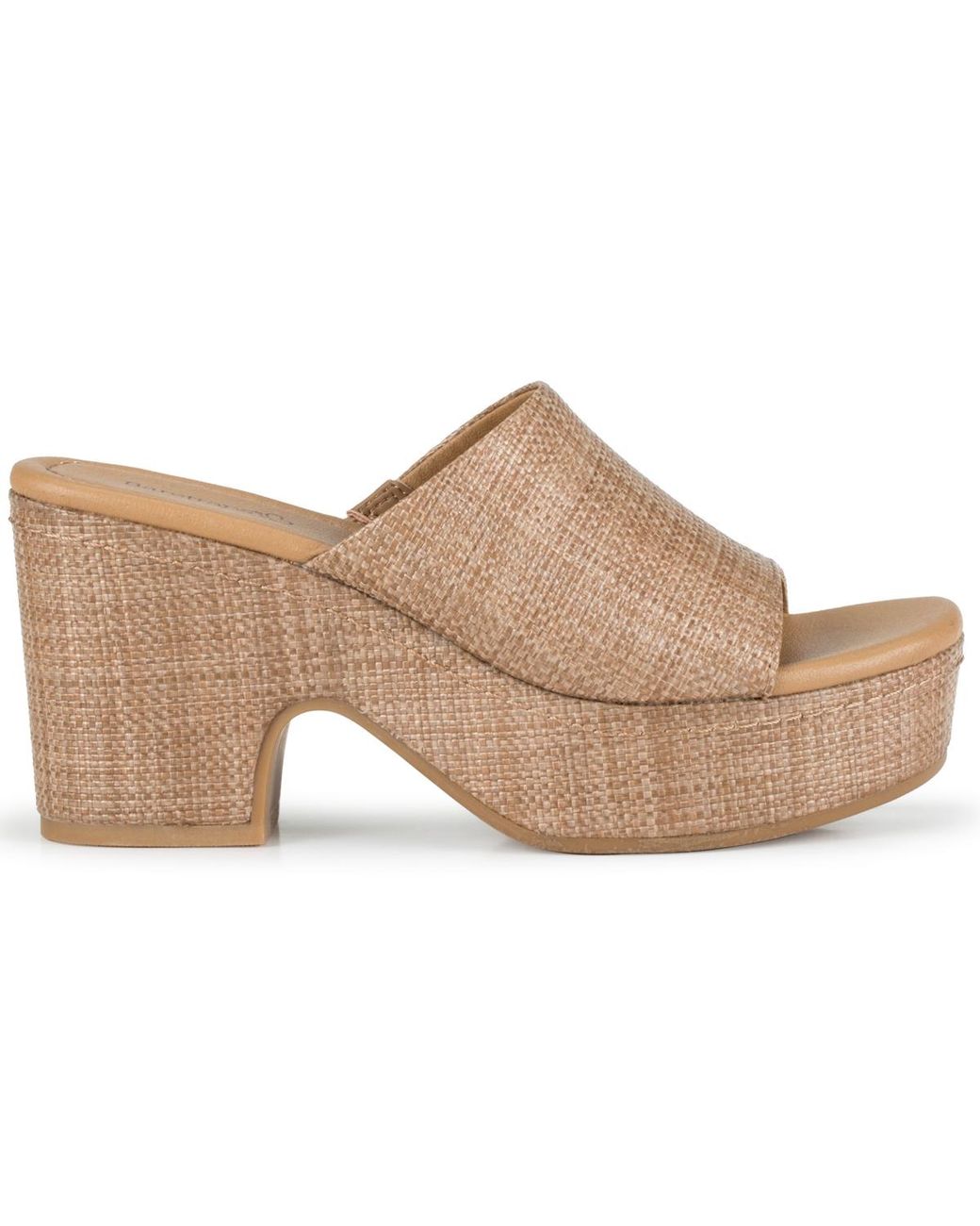 BareTraps Teah Slip-on Wedge Sandals in Brown | Lyst