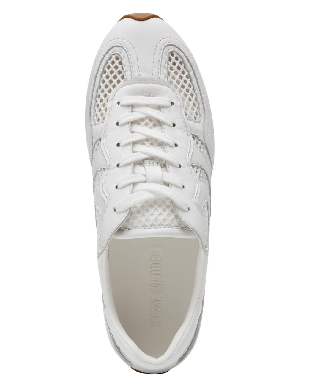 Steve Madden Abbi-mesh Lace-up Sneakers in White | Lyst