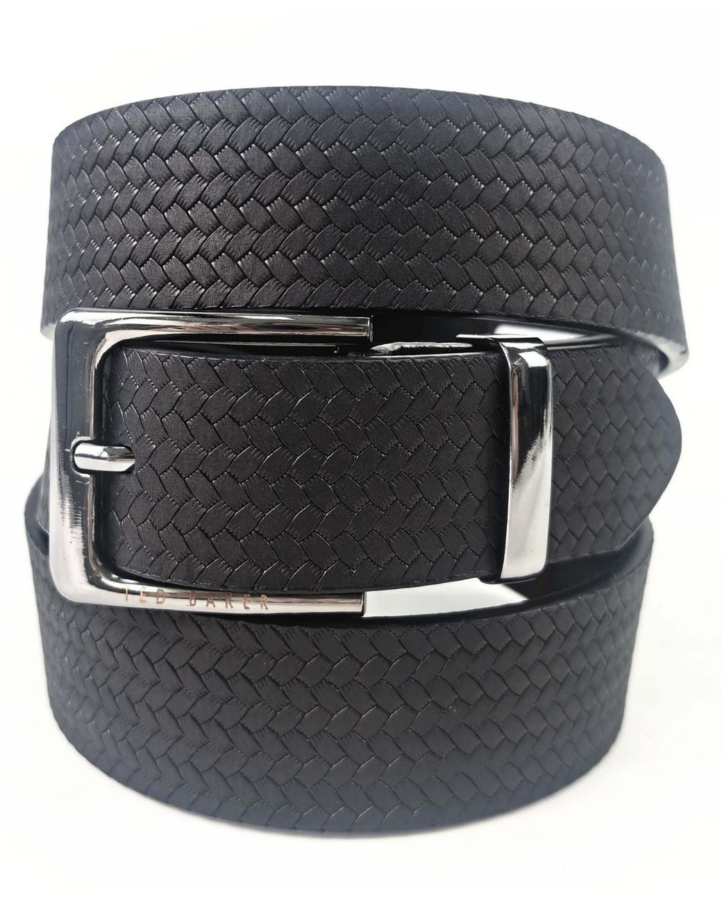 Ted Baker London Embossed Leather Belt in Black for Men | Lyst