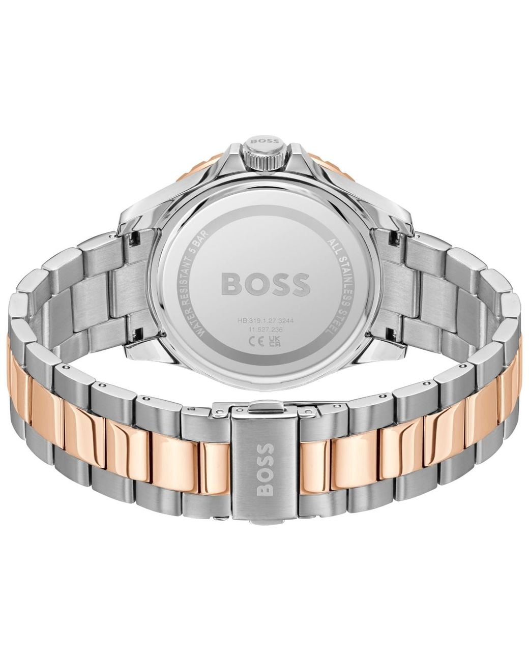 BOSS Troper Sport Quartz Basic Calendar Two Tone Stainless Steel Watch ...
