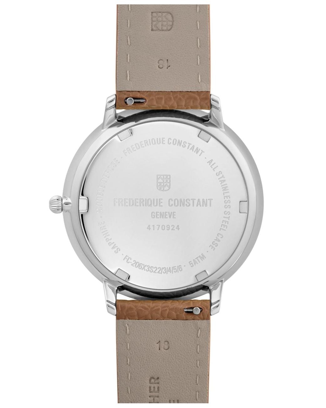 Frederique Constant Classics Quartz Moonphase Leather Strap Watch 39mm ...