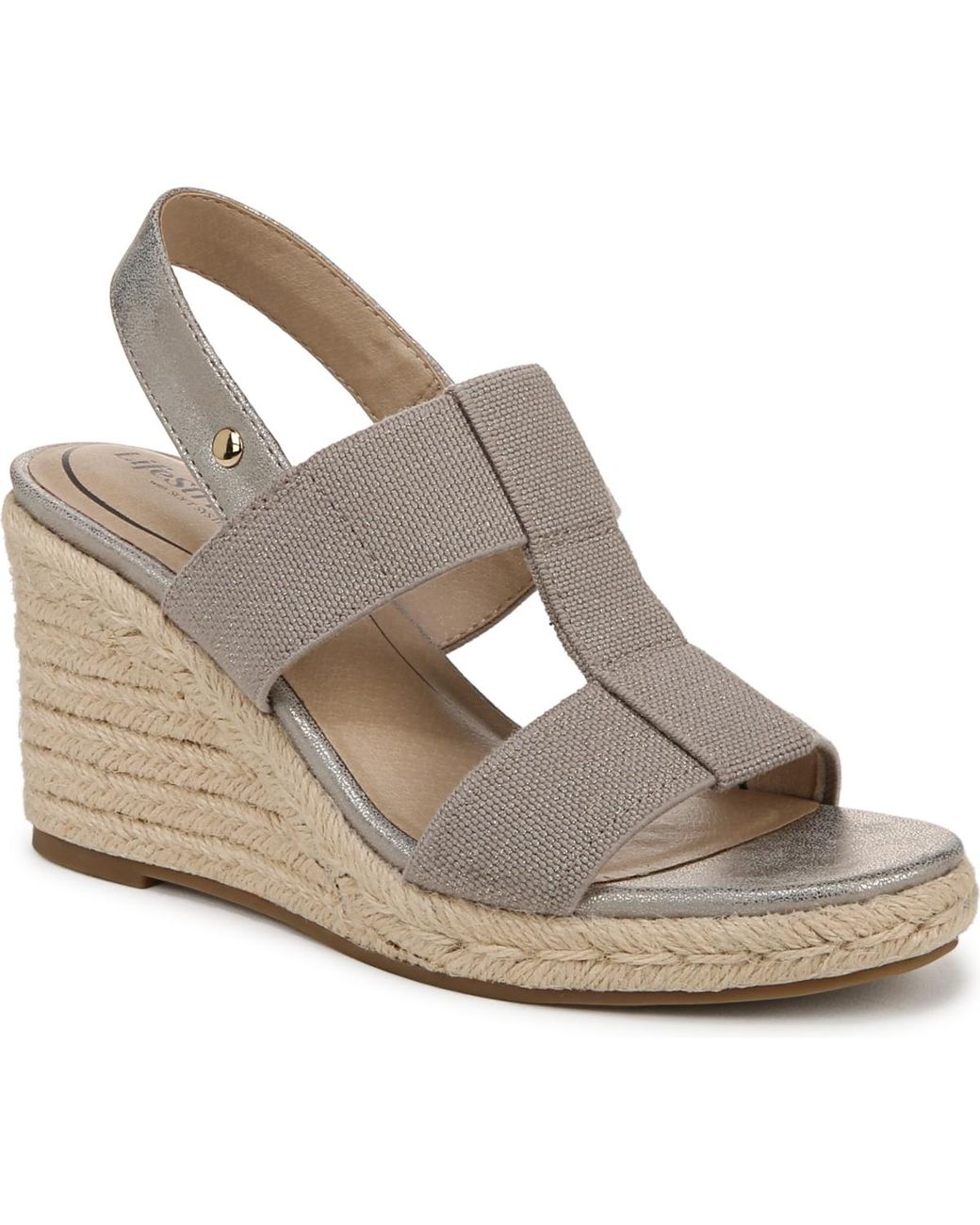 LifeStride Tallulah Espadrille Wedge Sandals in Metallic | Lyst