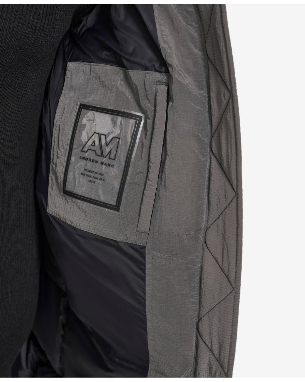 Andrew Marc Black Label Palma Irridescent Parka in Gray | Lyst