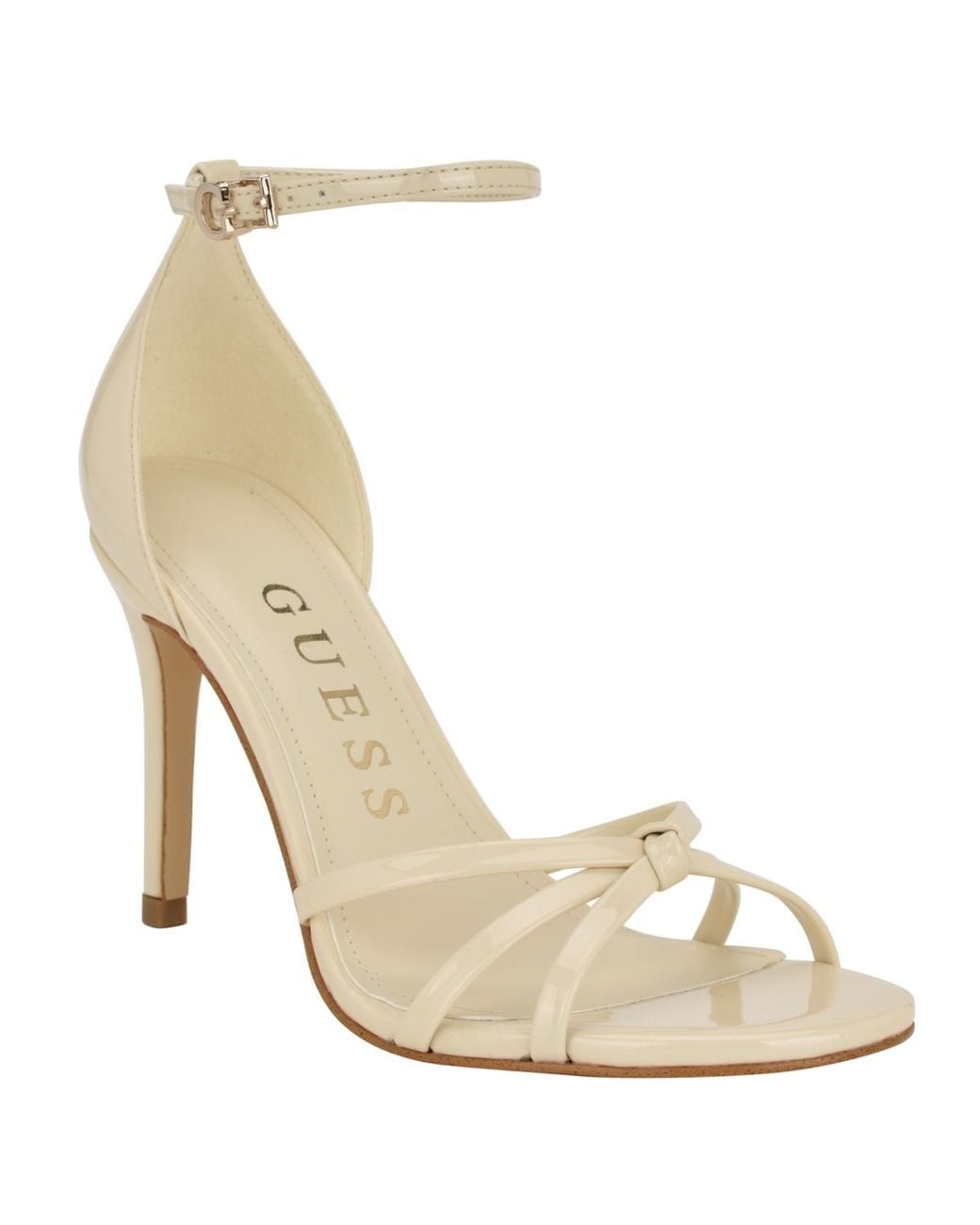 Guess Spring Strappy Knot Stiletto Sandals in Metallic | Lyst