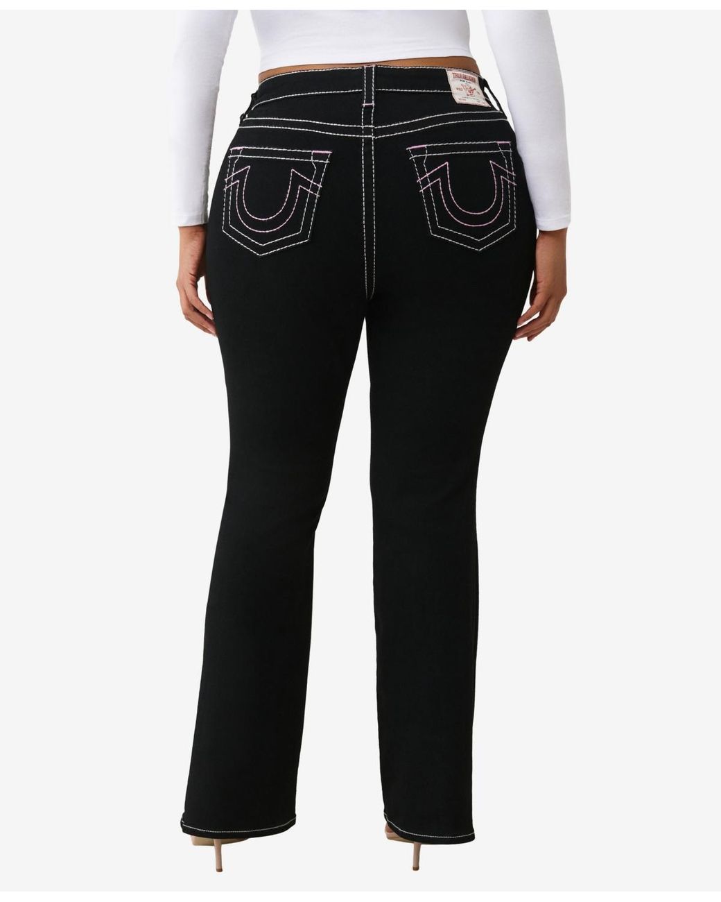 TRUE RELIGION Plus Size Becca Bootcut Big T Jeans in Black | Lyst