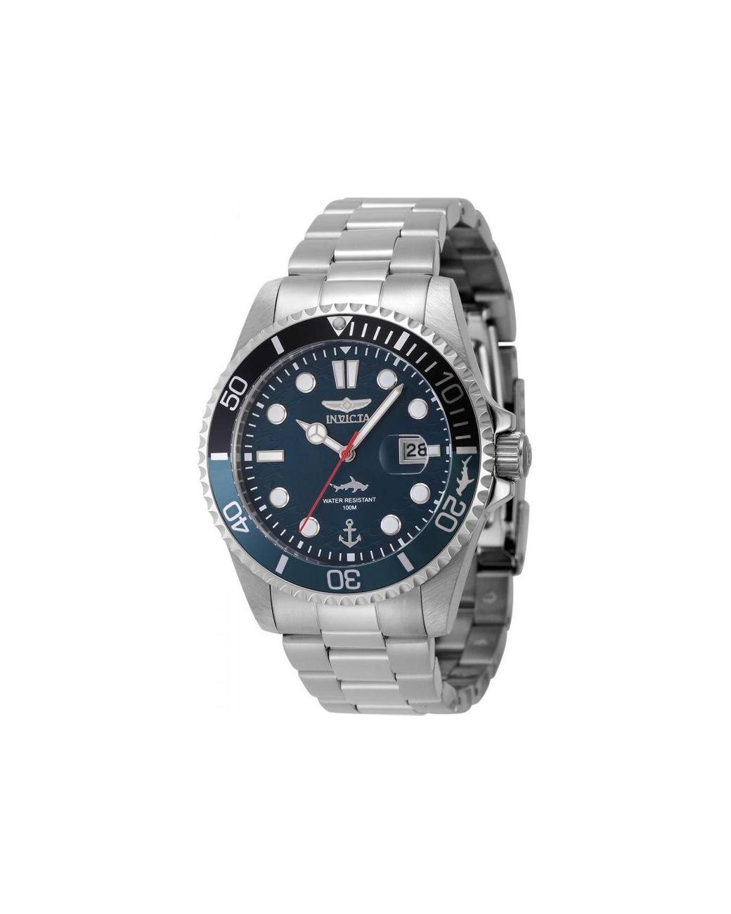 INVICTA WATCH 48656 Ocean Voyage Quartz 3 Hand Blue Dial Watch in Black ...