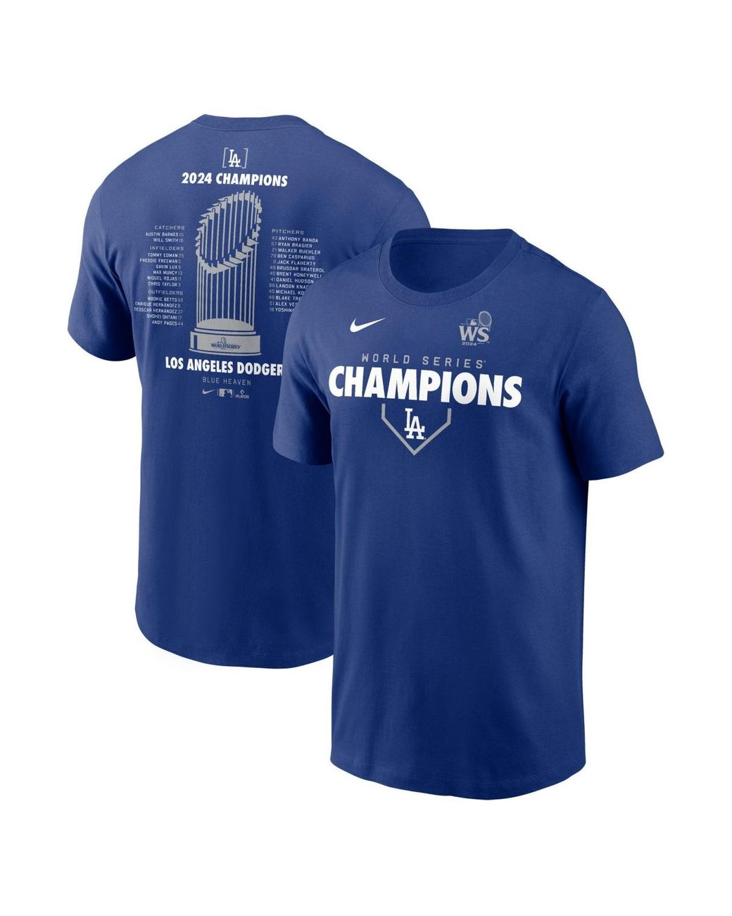 Nike Los Angeles Dodgers 2024 World Series Champions Roster T-shirt in ...