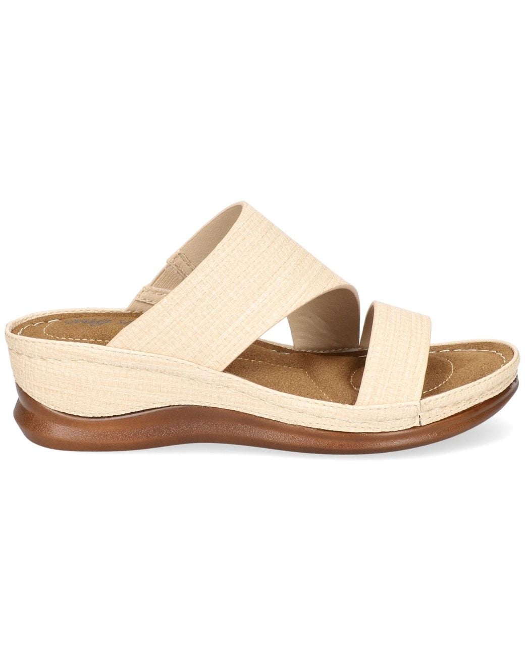 Easy Street Larrain Wedge Slide Sandals in White | Lyst