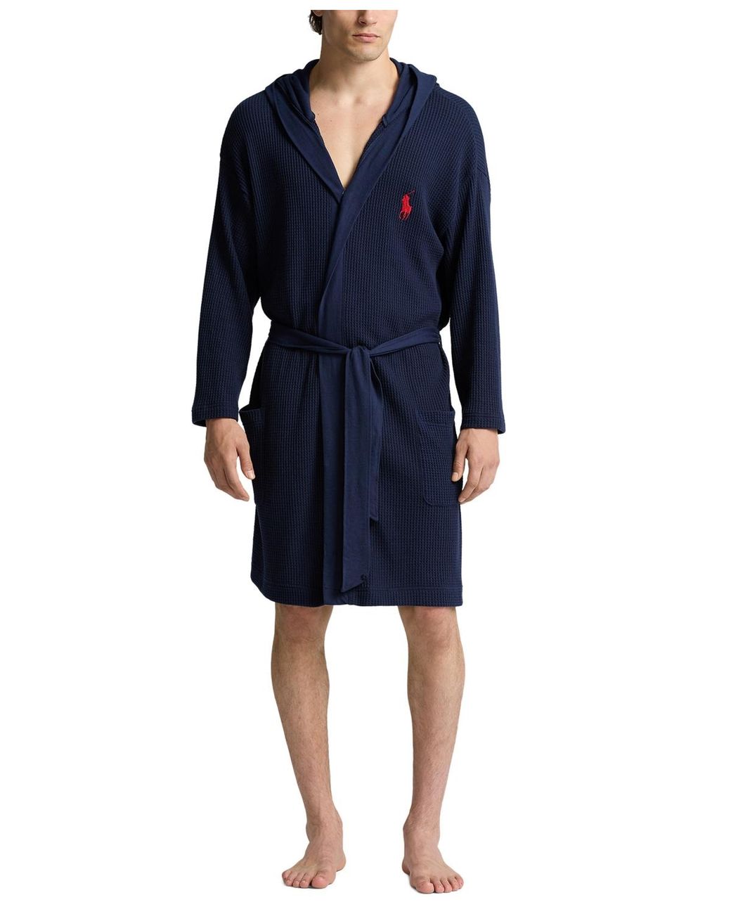 Polo Ralph Lauren Thermal Hooded Robe in Blue for Men | Lyst