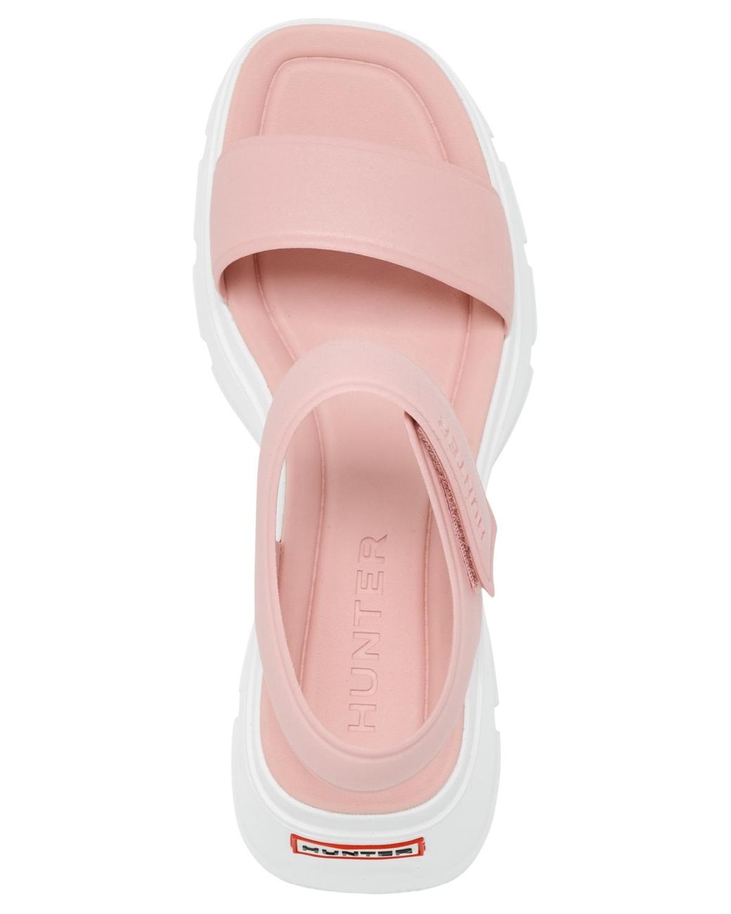 HUNTER Abel Square Toe Wedge Casual Sandals From Finish Line in Pink | Lyst