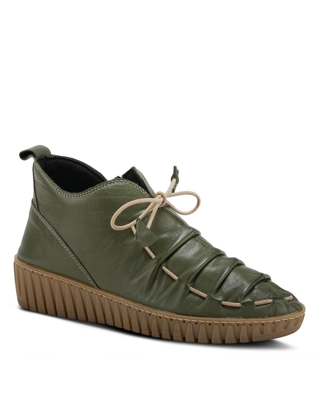 Spring Step Azura Nespea Premium Leather Slip-on Wedge in Green | Lyst