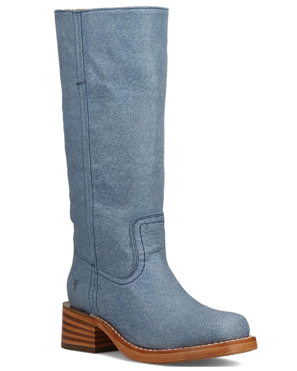 Frye Campus 14l Leather Tall Boots in Blue | Lyst