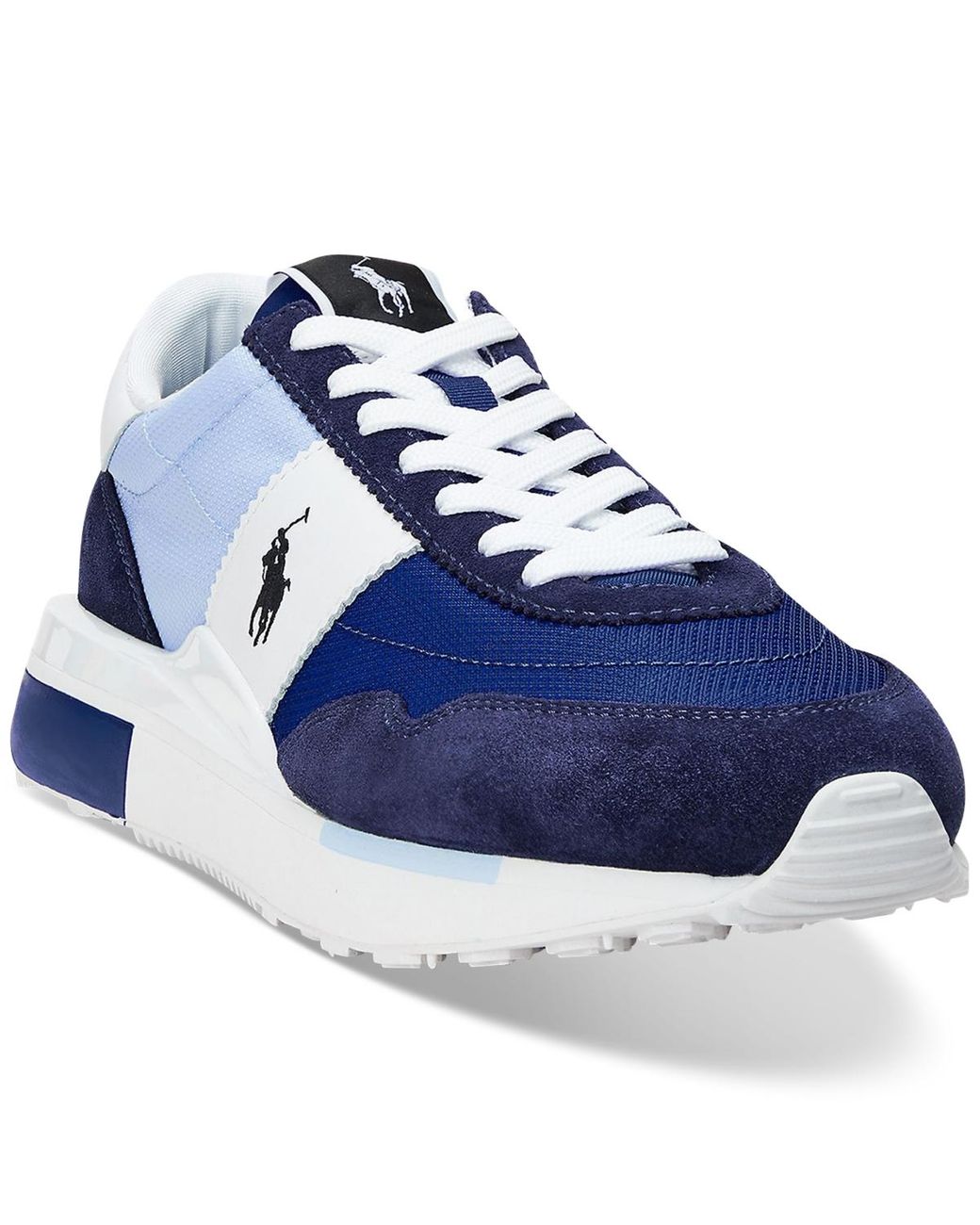 Polo Ralph Lauren Train 89 Suede & Oxford Sneaker in Blue for Men | Lyst