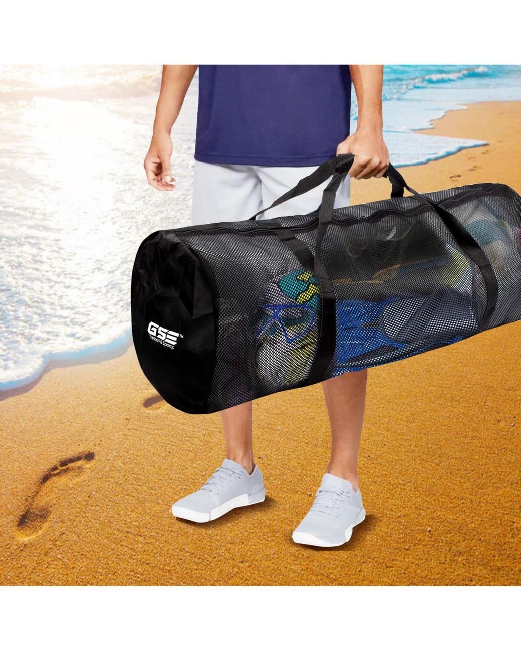 Gse Games & Sports Expert Large Mesh Sports Equipment Duffel Bag in ...