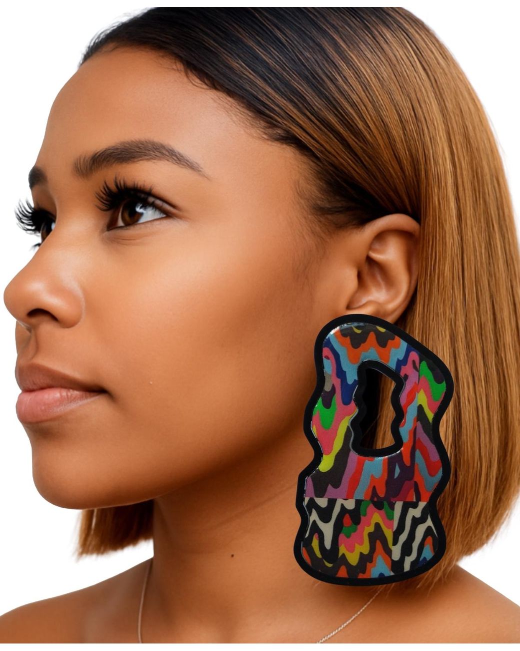 Swanky Designs Bold Shapes Drop Earrings in Red | Lyst