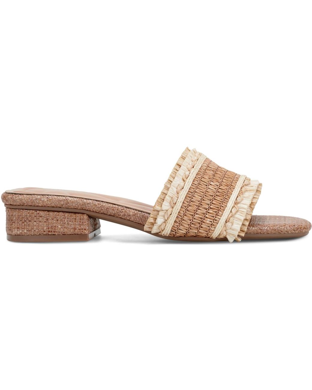 Easy Spirit Graciela Raffia Block Heel Sandals in Brown | Lyst