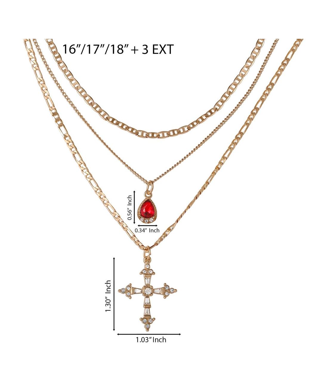 Jessica Simpson Layered Cross & Gem Necklace in White | Lyst