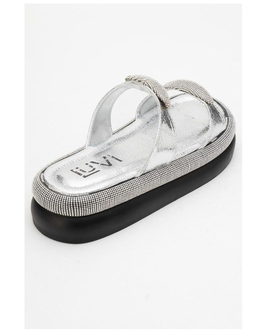 Prologue Shoes Finery Embellished Platform Slide () in Gray | Lyst